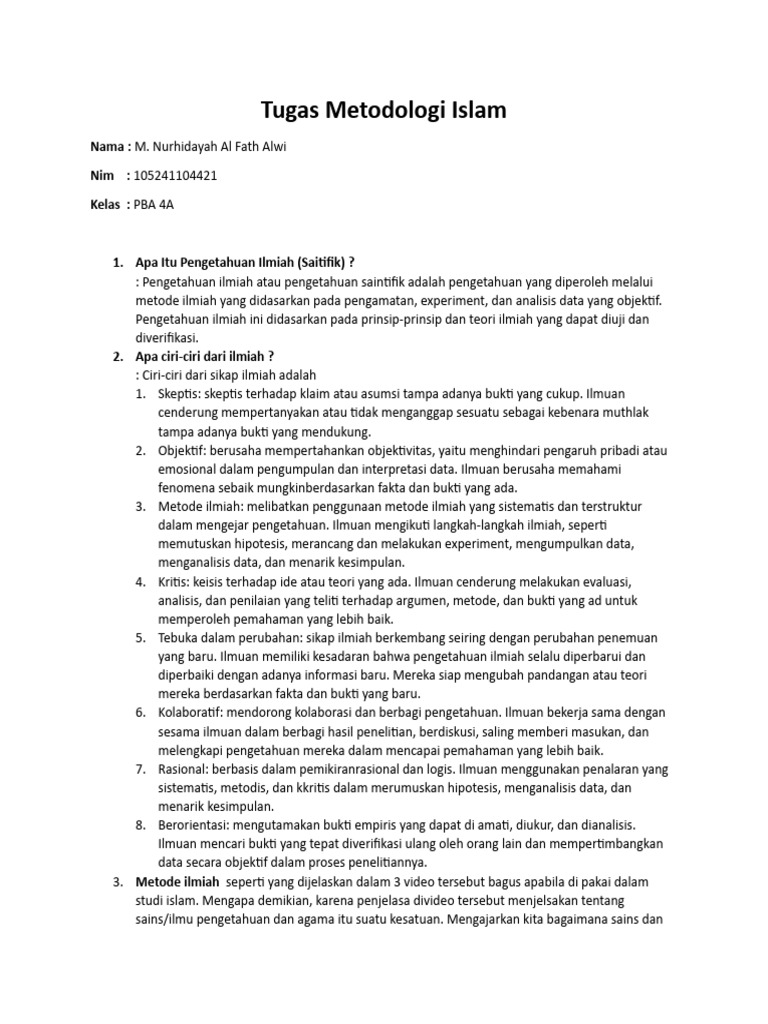 Metodologi Ilmiah dalam Studi Islam | PDF | Agama & Spiritualitas