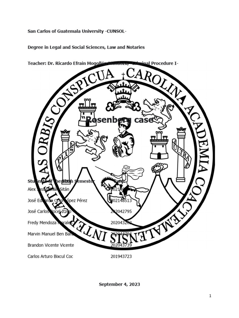 Rodrigo Rosenberg Manzano Case | PDF | Crimes | Crime & Violence