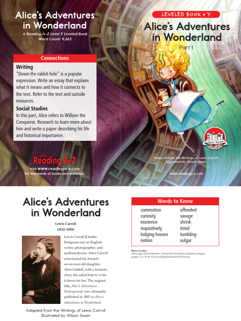 Alice - S Adventures in Wonderland (Part 1) | PDF | Lewis Carroll | Alice (Alice's Adventures In ...