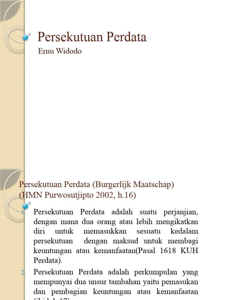 Karakteristik dan Jenis Persekutuan Perdata | PDF | Pengelolaan Keuangan & Uang | Politik