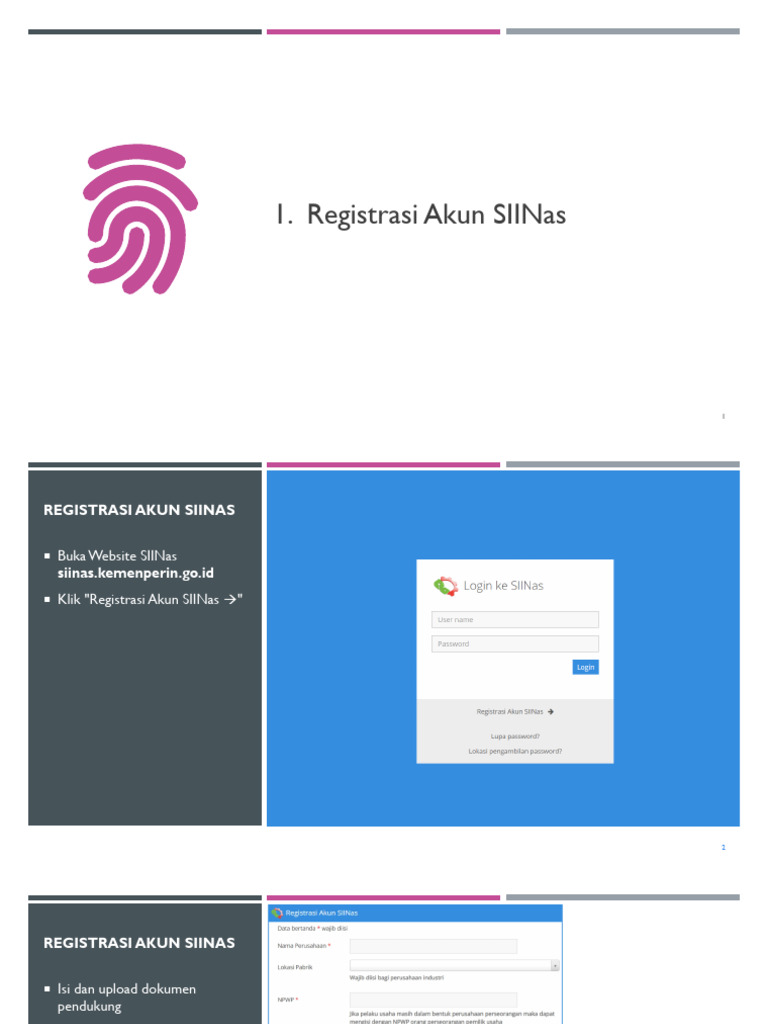 Panduan Registrasi Akun SIINas | PDF | Bisnis
