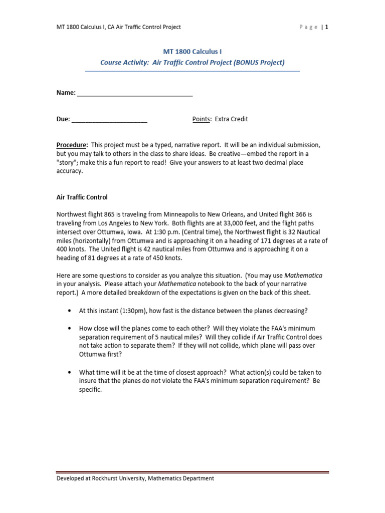 Air Traffic Control Bonus Project | PDF | Air Traffic Control ...
