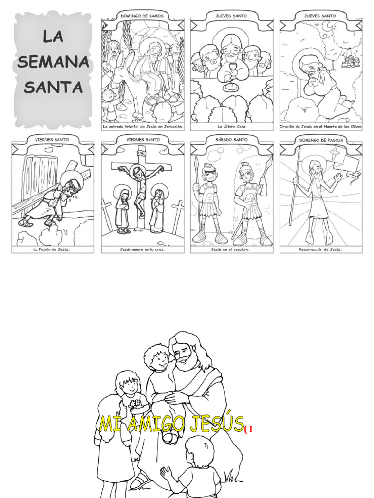 Fichas de Semana Santa para Primaria | PDF | eucaristía | Jesús