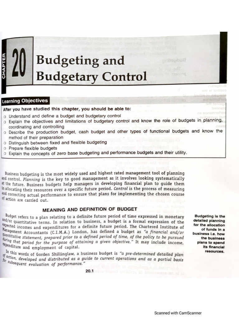 Budgetary Control | PDF