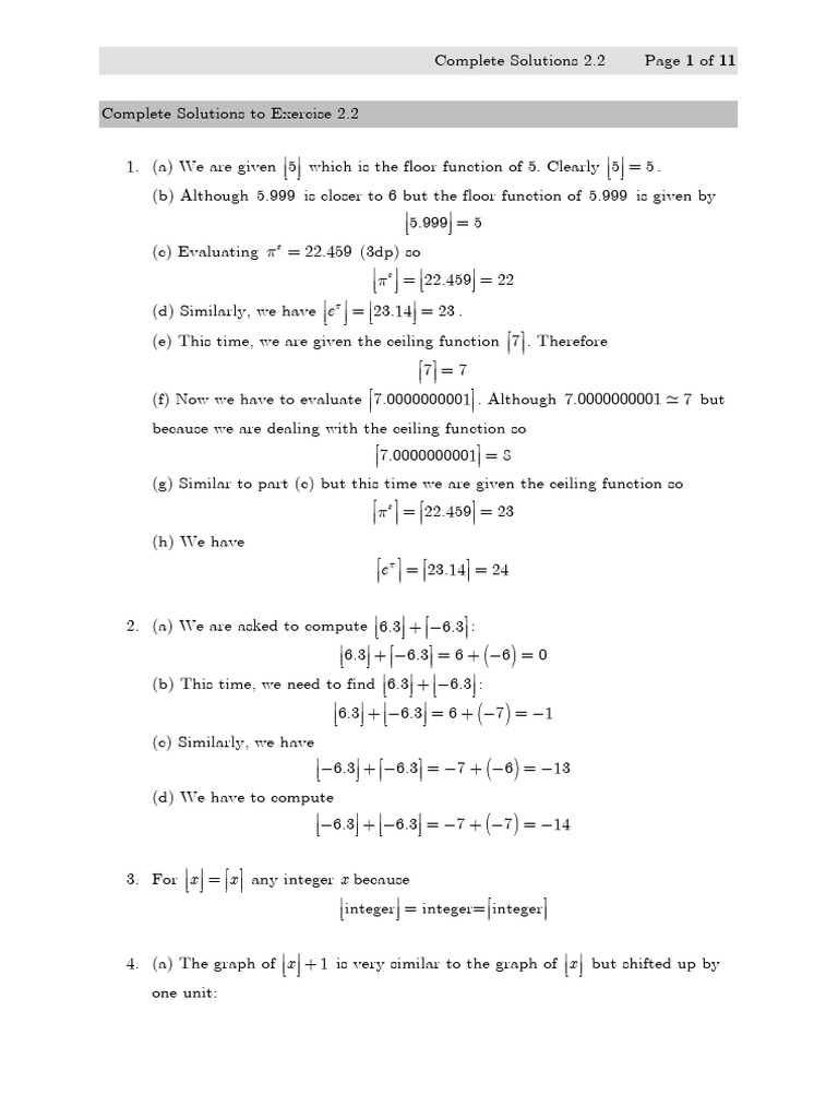 Complete Solutions To Exercise 2.2das | PDF | Prime Number | Discrete ...