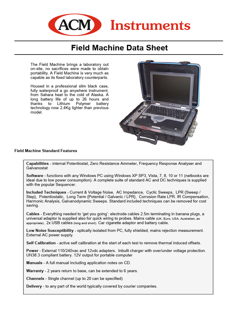 ACM - Ds Standard Field Machine v2.0.4 | PDF | Battery Charger ...