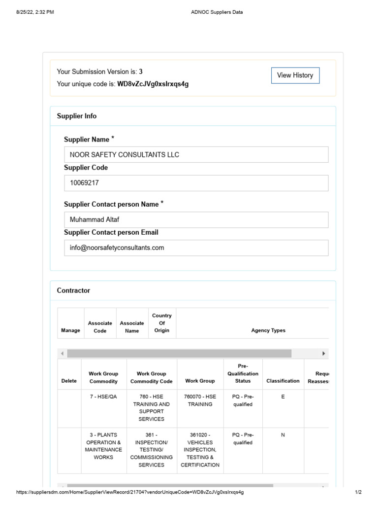 ADNOC Prequalifications | PDF