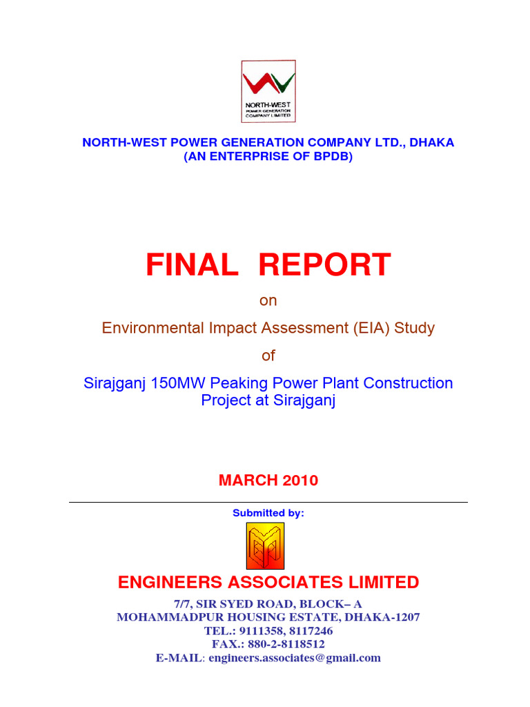 Final EIA Report-Sirajganj | PDF | Ecosystem | Aquatic Ecosystem