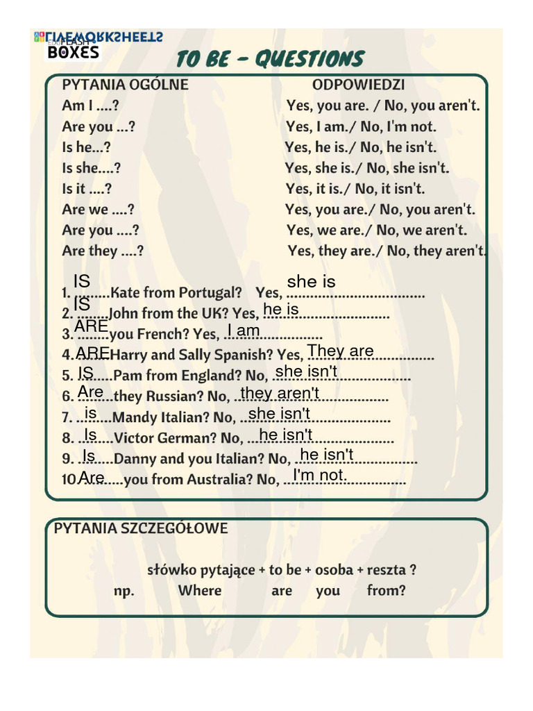 WH-QUESTIONS VERB TO BE - Editado | PDF