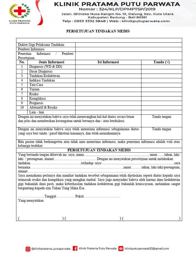 Persetujuan Tindakan Medis Gigi | PDF | Pengembangan Diri
