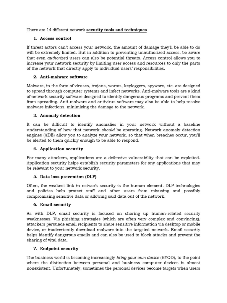 Network Security Tools and Tip Notes | PDF | Security | Computer Security
