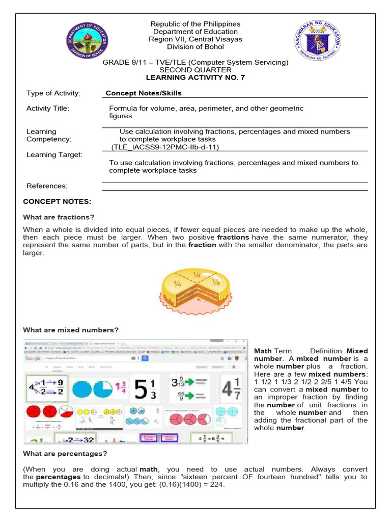 DLP Tve-Tle Css q2 Act 7-1 | PDF | Percentage | Numbers