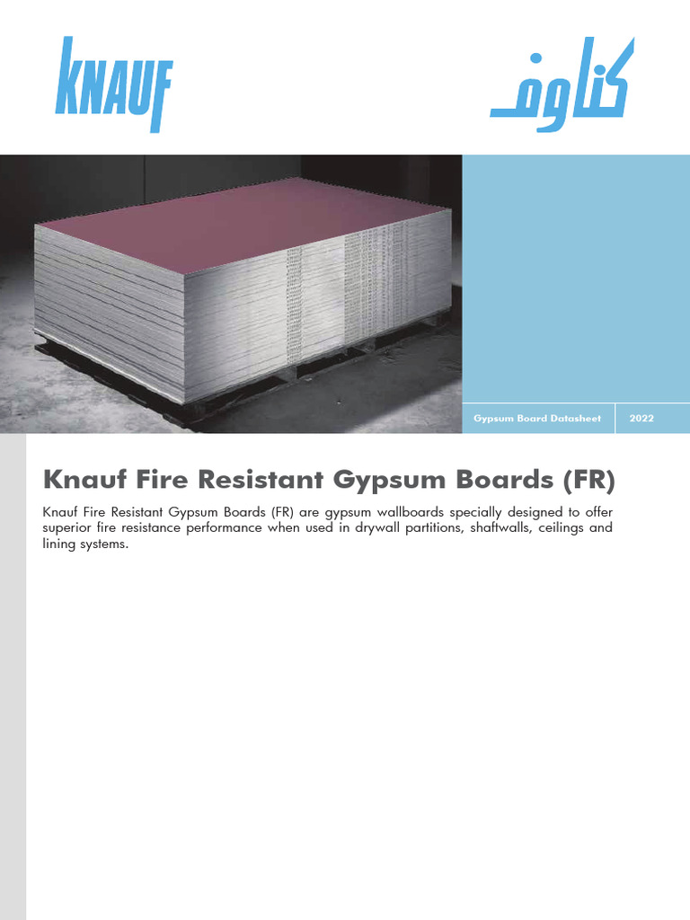 Knauf Fire Resistant Gypsum Boards FR | PDF | Drywall | Architectural ...