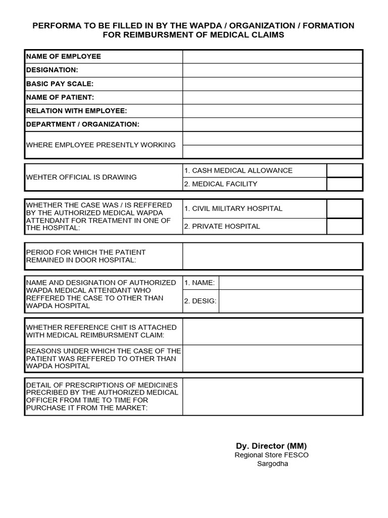 Medical Performa | PDF | Prescription Drugs | Hospital
