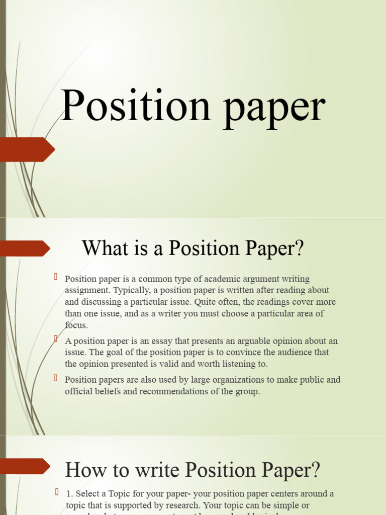 Position Paper | PDF | Argument | Thesis