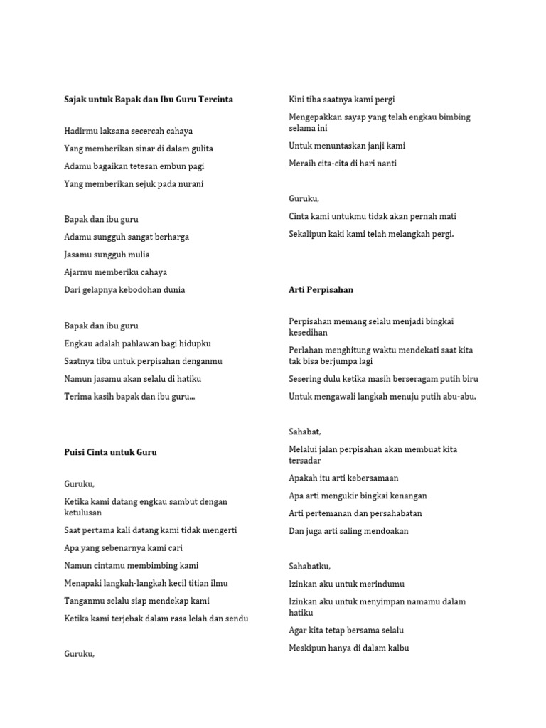 Puisi Perpisahan Pdf