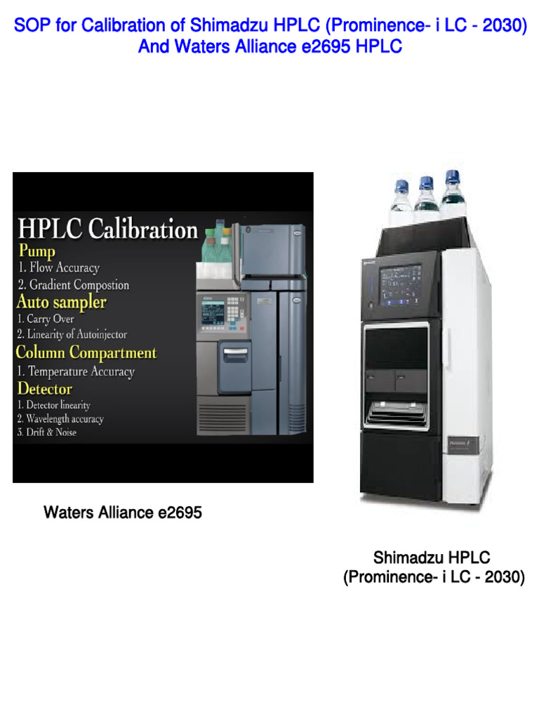 Shimadzu HPLC Calibration SOP | PDF