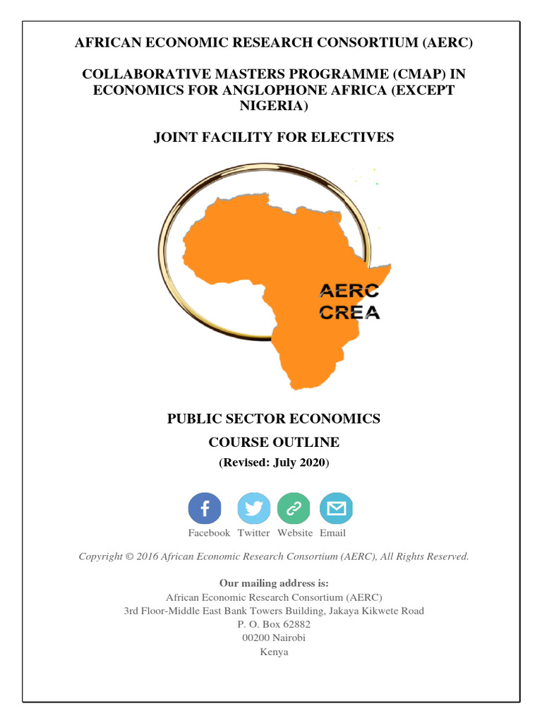 CMAP Public Sector Economics Course Outline (Revised July 2020) | PDF ...