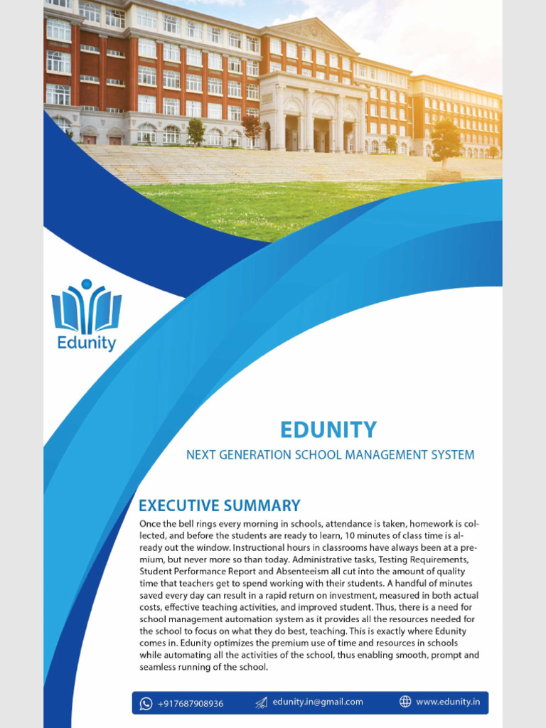Edunity School Management System | PDF