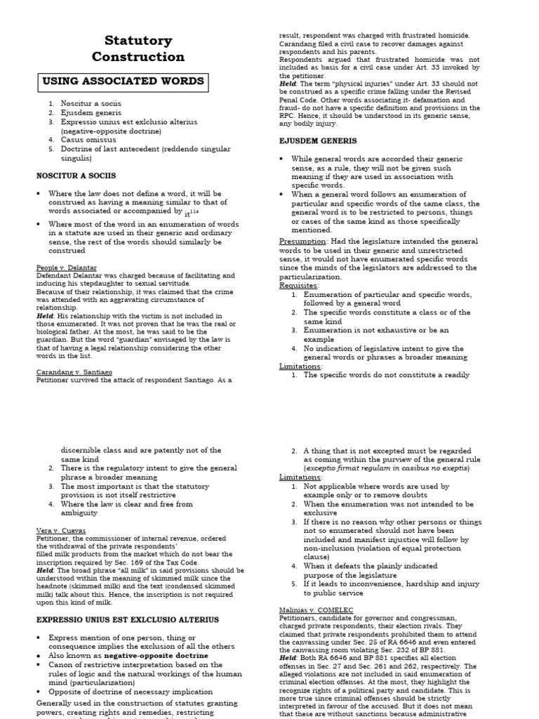 Statutory Construction | PDF | Statutory Interpretation | Taxes