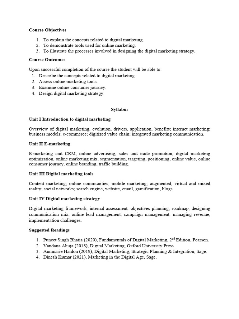 Digital marketing class notes | PDF