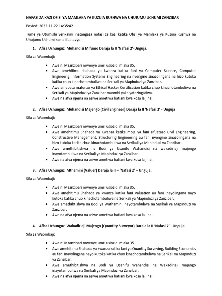 Zanzibar ZAECA 2022 | PDF