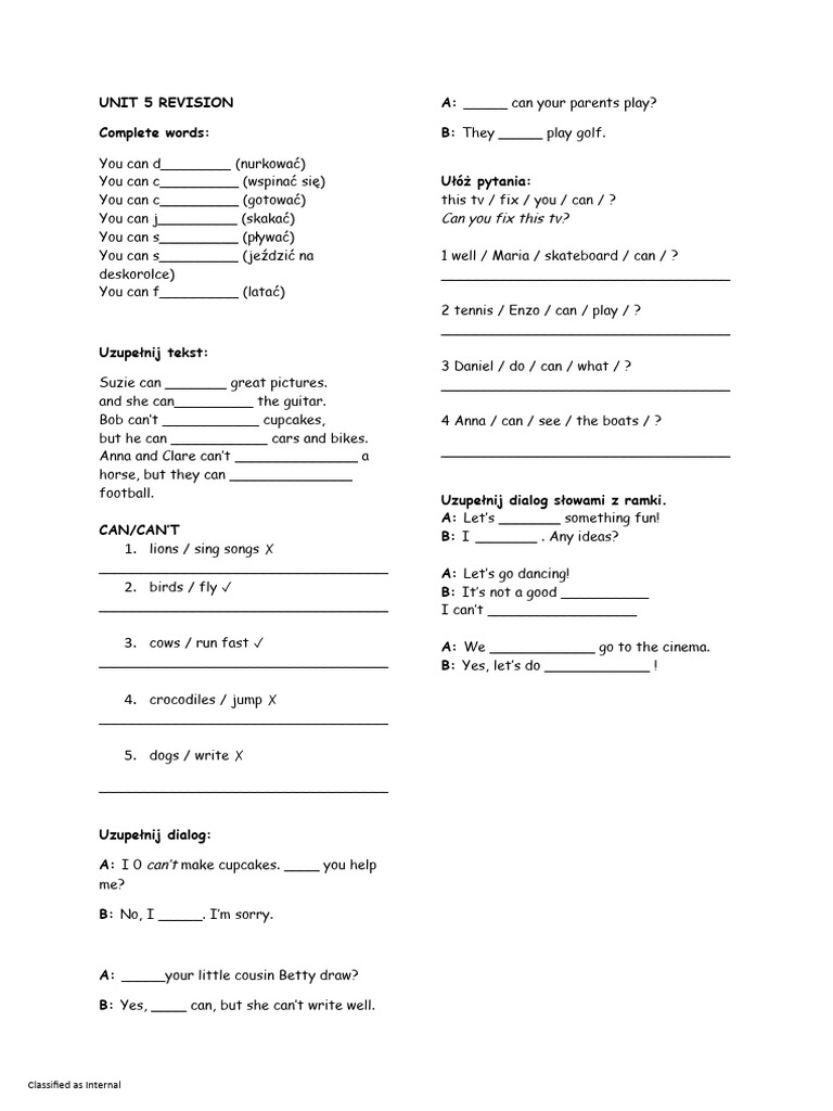 Unit 5 Revision | PDF