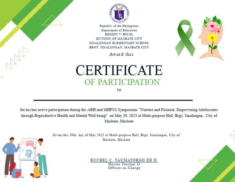 Certificate MHPSS AND ARH | PDF