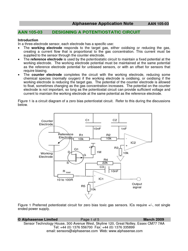 Designing A Potentiostatic Circuit | PDF | Operational Amplifier | Amplifier