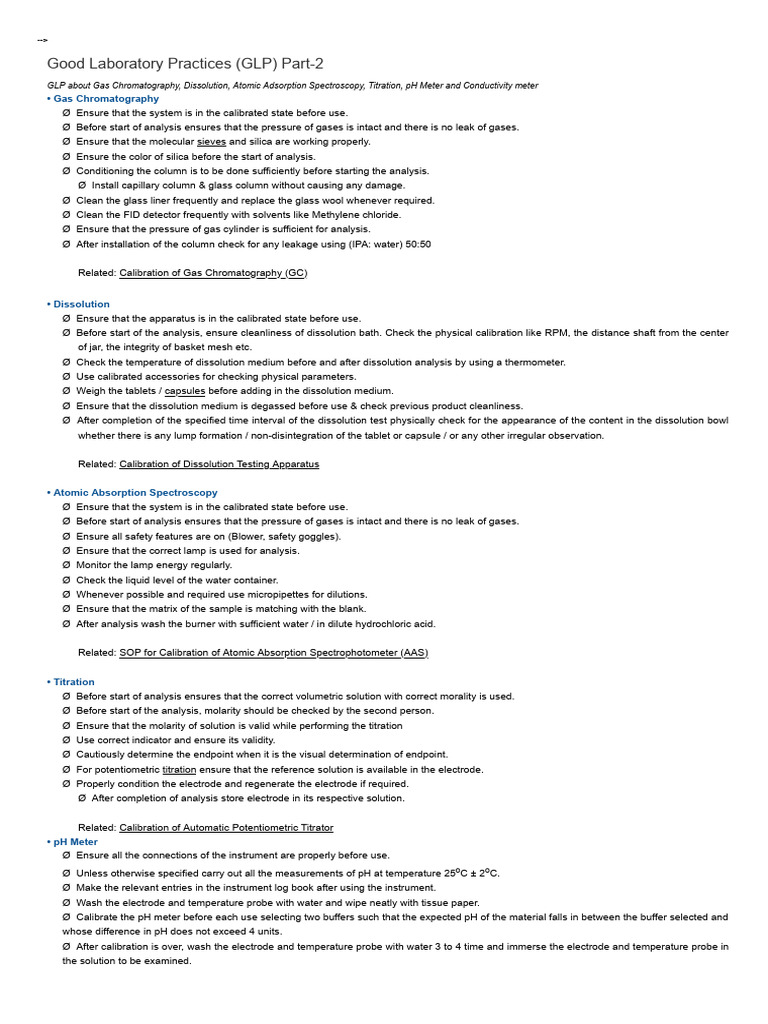 Good Laboratory Practices (GLP) Part-2 - Pharmaguideline | PDF | Ph ...