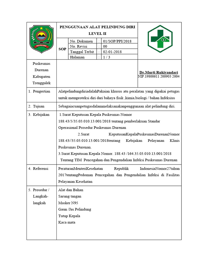 01 Sop Apd Level 2 | PDF