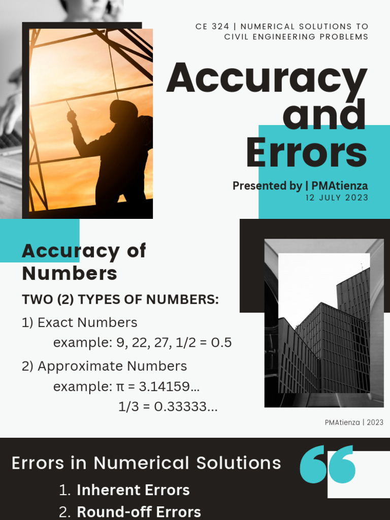 Accuracy And Errors Pdf Numerical Analysis Significant Figures