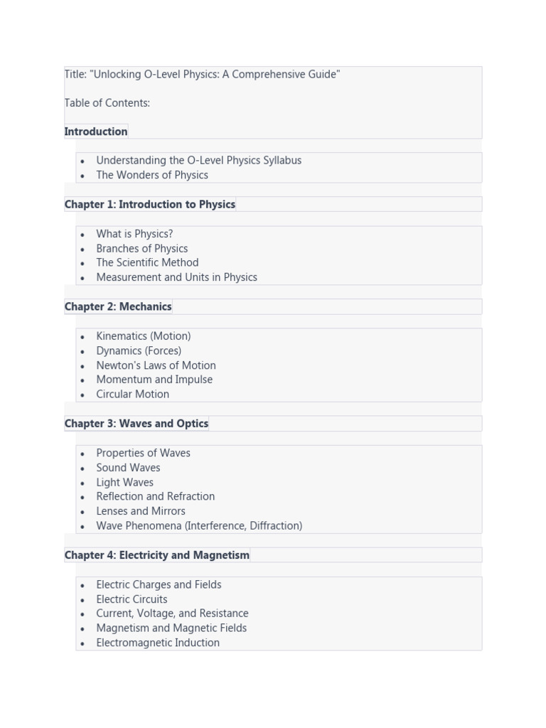 Unlocking O-Level Physics | PDF | Physics | Electricity