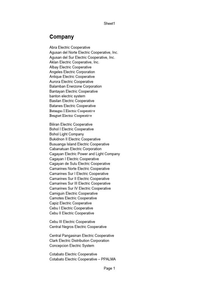 Electric Company Database | PDF