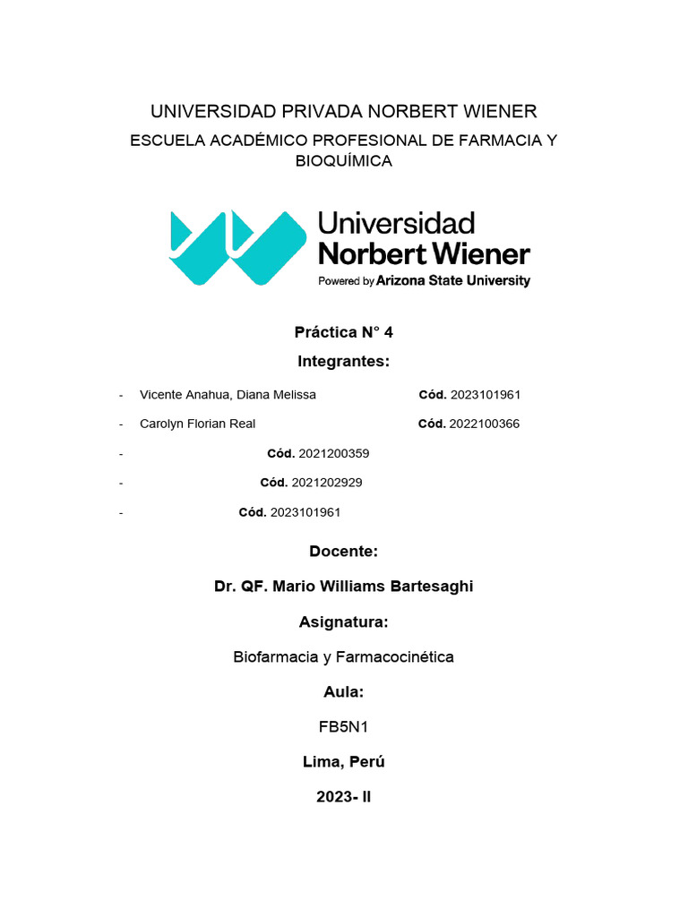 Practica N°4 Biofarmacia | PDF | Medicamentos con receta | Programas sociales