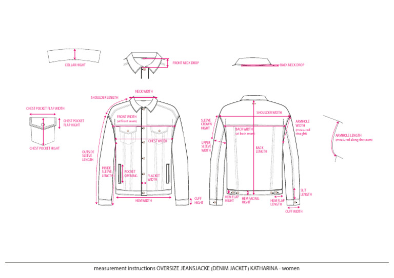Measurement Instructions OVERSIZED JEANSJACKE (DENIM JACKET) KATHARINA ...