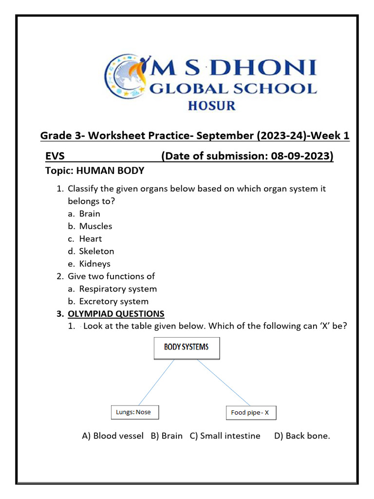 Grade Iii WP September Week 1 (Evs) | PDF