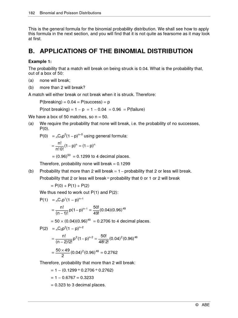 Applications of Binomial Distribution | PDF | Standard Deviation ...