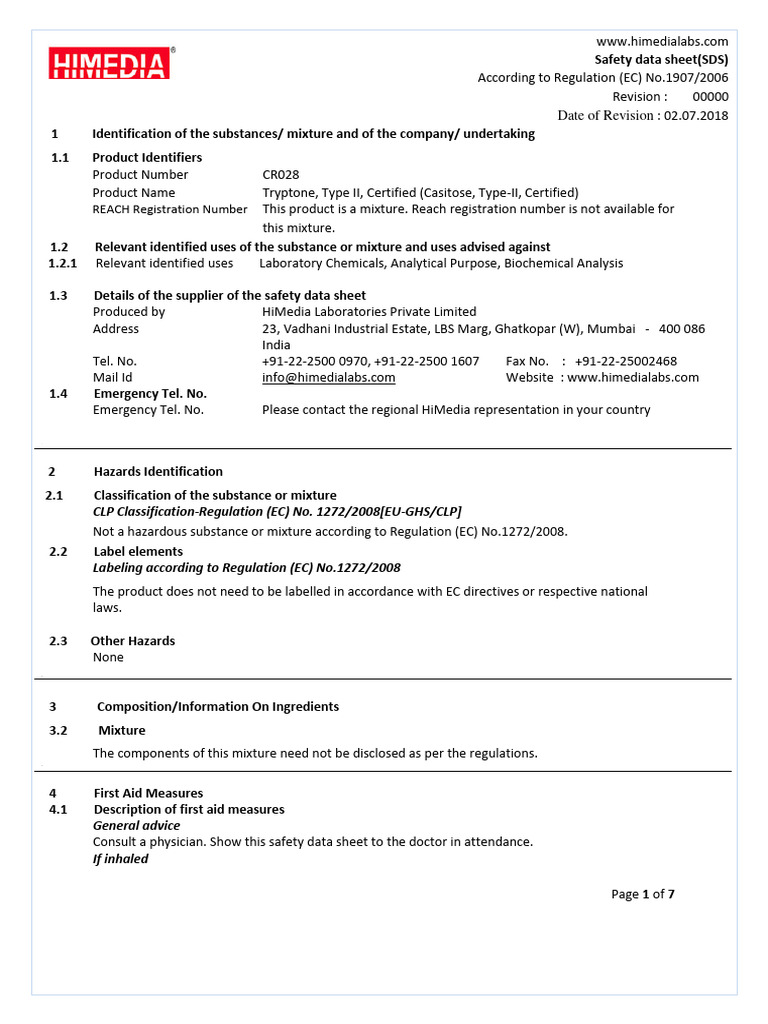 CR028 | PDF | Dangerous Goods | Toxicity
