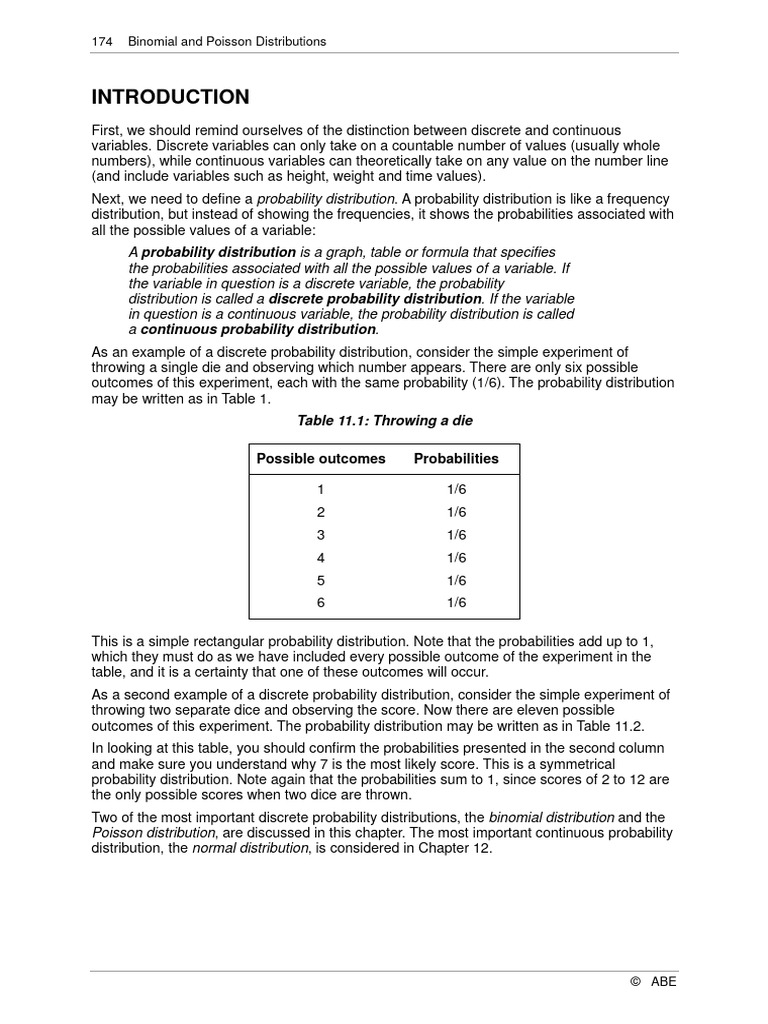 LESSON 1 Probability Distributions Binomial Distribution | PDF ...