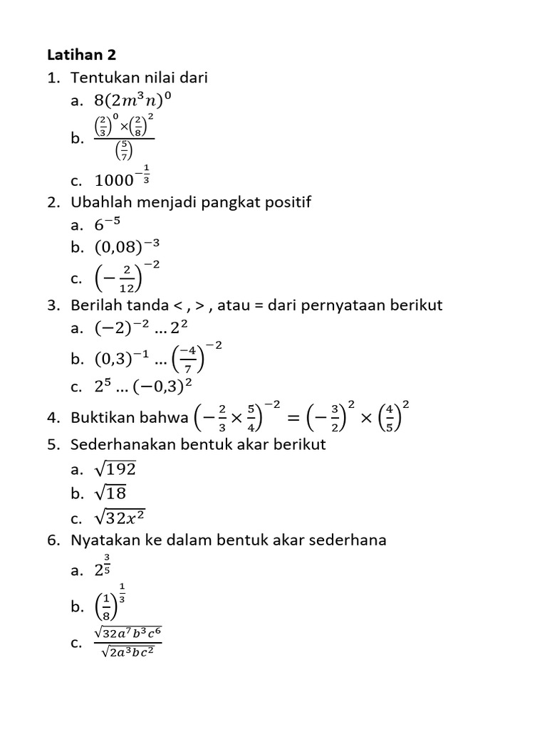 Latihan 2 Pangkat | PDF