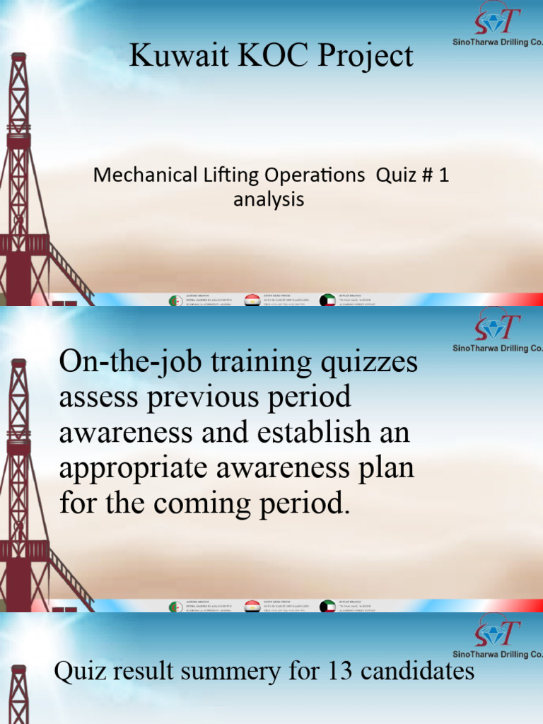 Mechanical Lifting Operations Quiz | PDF