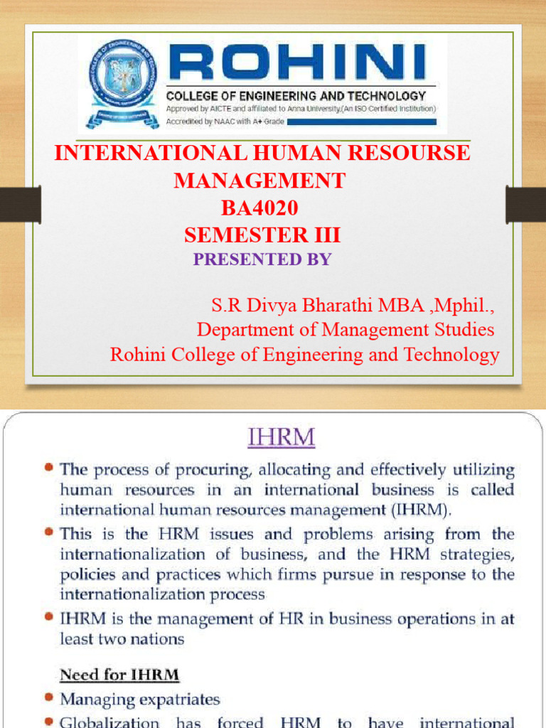 Ihrm Unit 1 | PDF