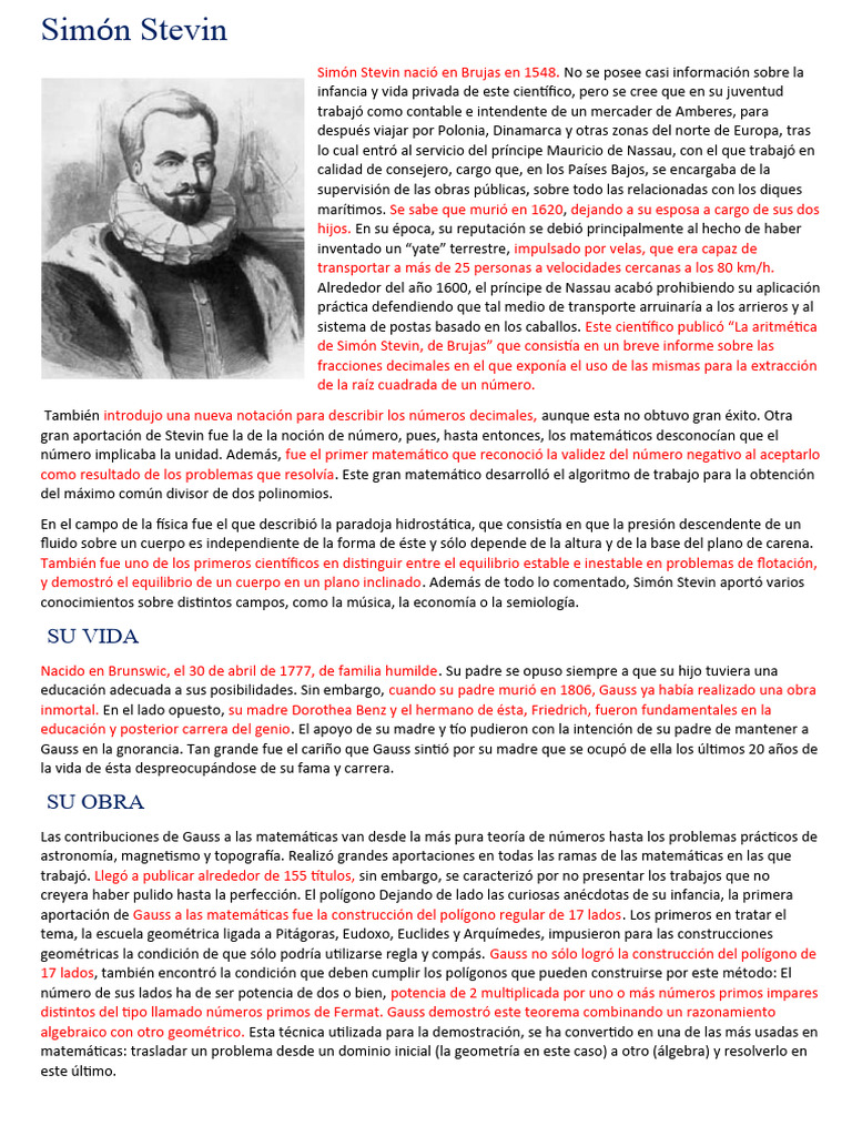 Simón Stevin | Descargar gratis PDF | Matemáticas