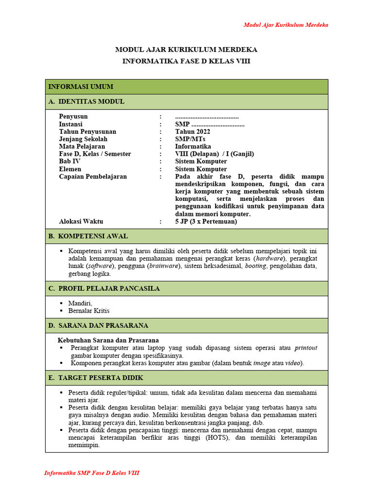 Modul Ajar BAB 4 | PDF
