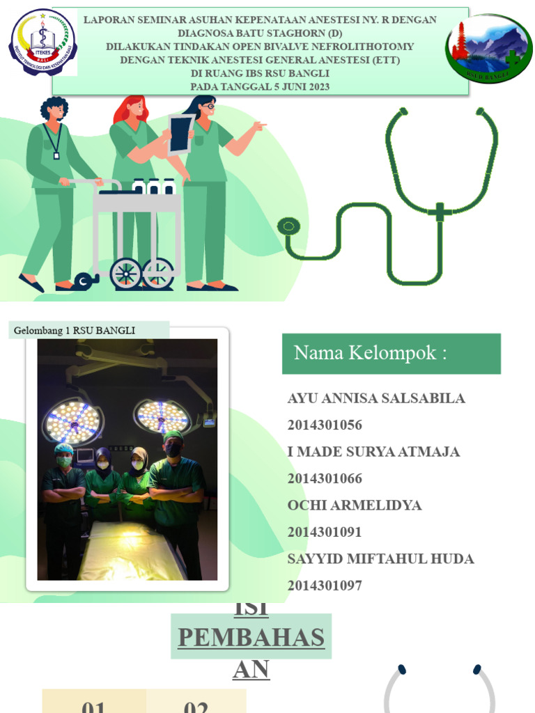 PPT LAPORAN SEMINAR ASUHAN KEPENATAAN ANESTESI NY. R DENGAN DIAGNOSA ...