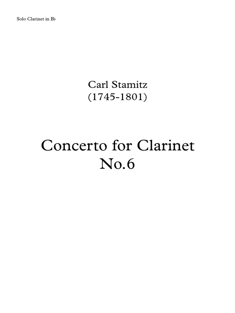 IMSLP812281-PMLP600120-Carl Stamitz - Concerto For Clarinet No.6 - Solo ...