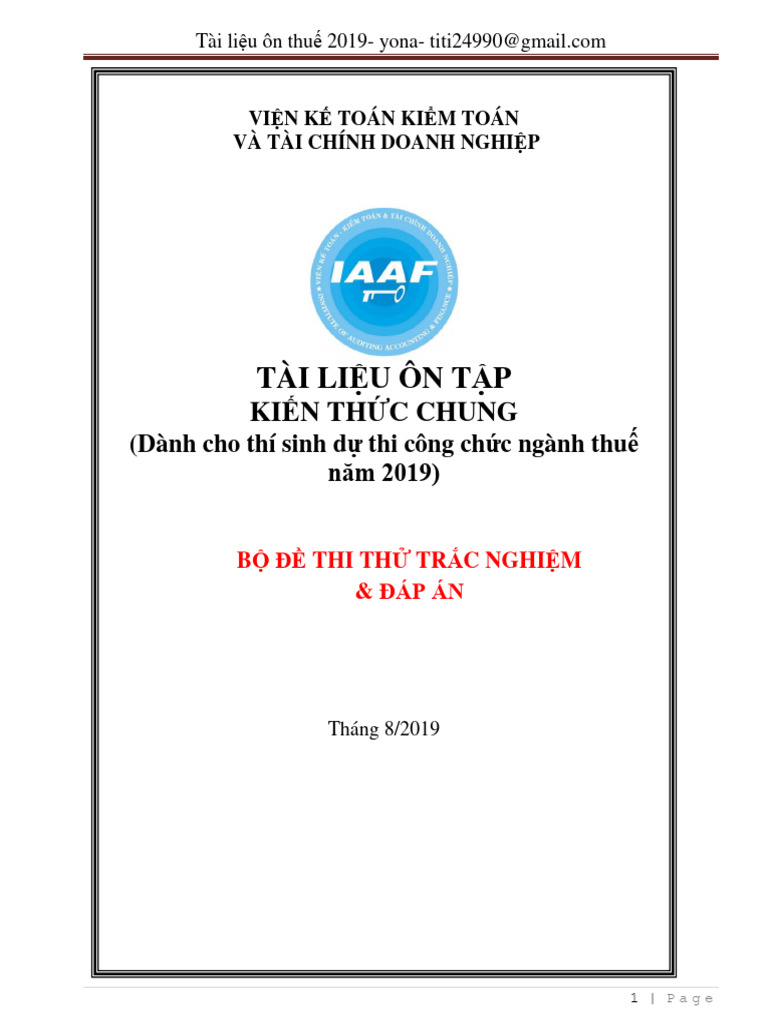 ĐỀ KTC IAAF | PDF