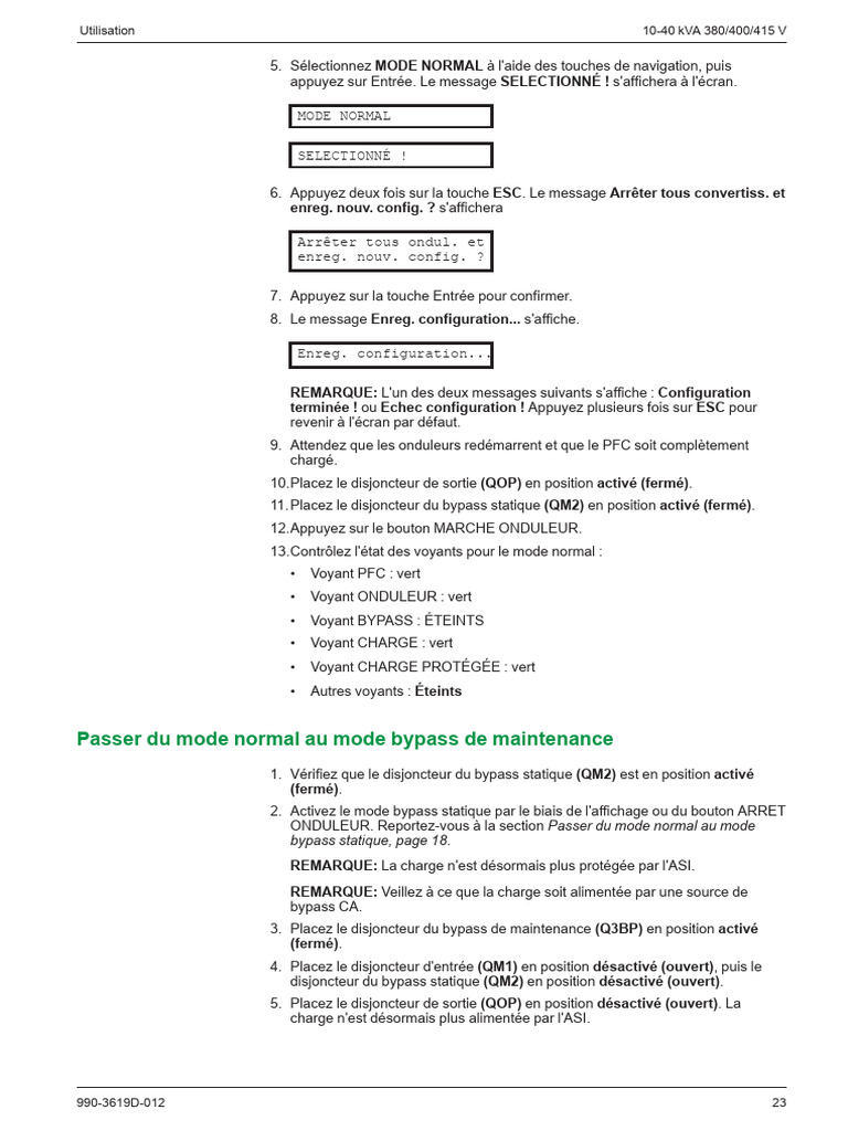 Procedure Ups g300 Passage Mode BP Meca | PDF