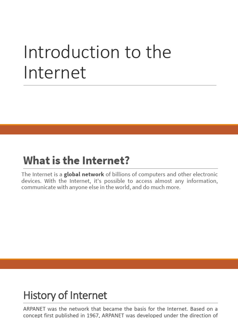 Introduction To The Internet | PDF | World Wide Web | Internet & Web